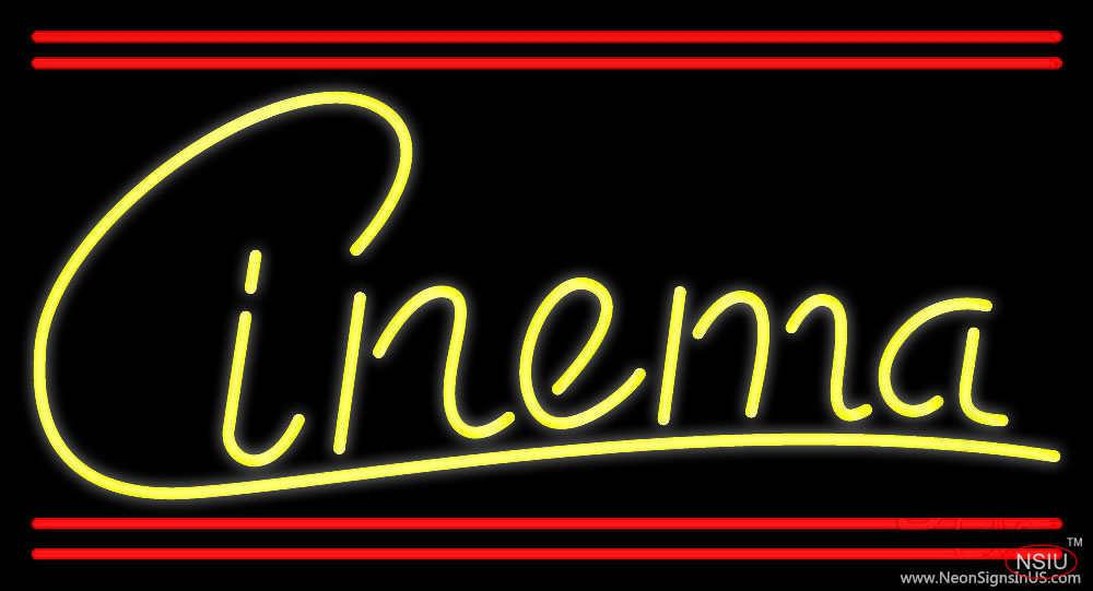 Yellow Cinema Cursive Handmade Art Neon Sign – Custom-Neon-Sign
