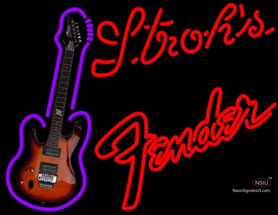 Strohs Fender Red Guitar Neon Sign – Custom-Neon-Sign
